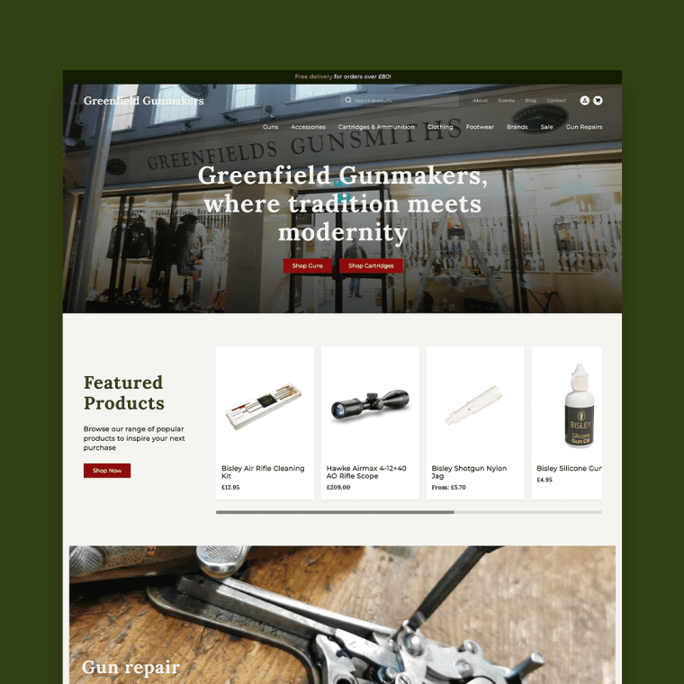 Introducing our new Greenfield Guns Website | Greenfield Gunmakers